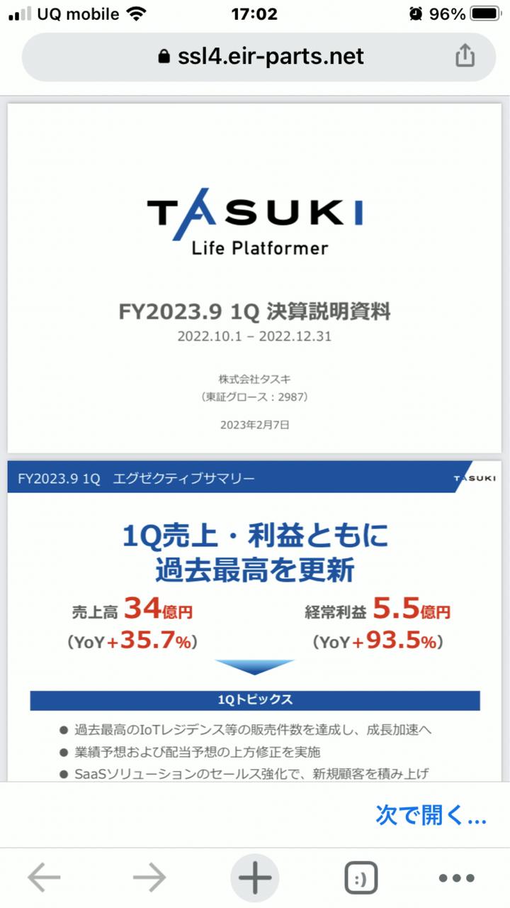 🟥タスキ 🟠今期経常を9％上方修正・最高益予想を上乗せ ... | makorin | PostPrime